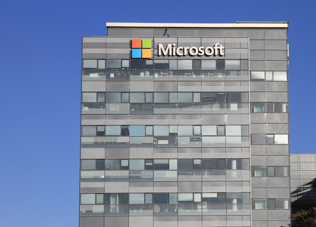 Microsoft Corporation Office Building Facade With Logo In Herzli ...