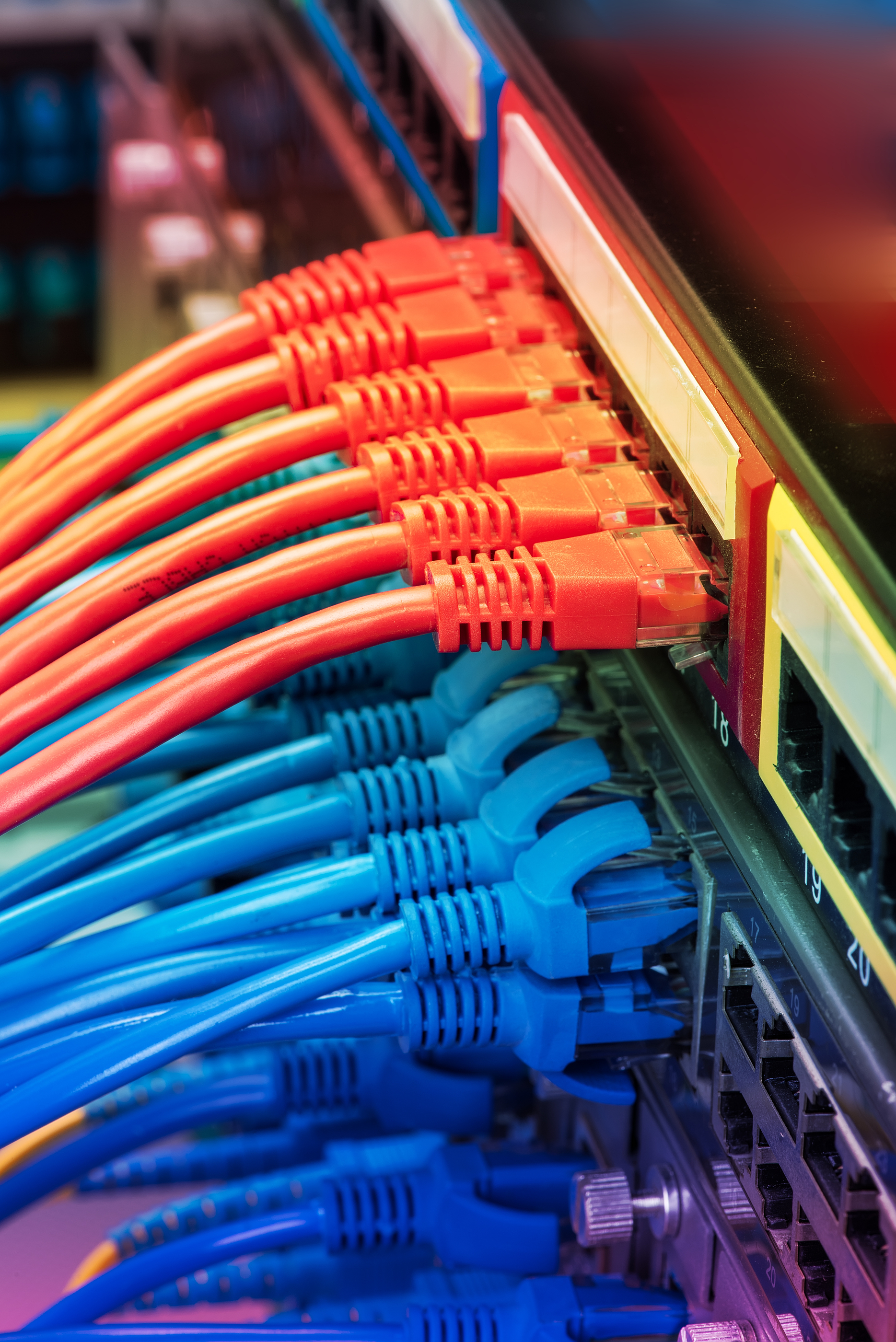 Network switch and ethernet cables,Data Center Concept. – InsideSources